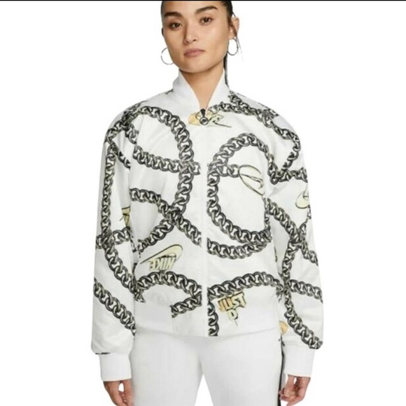 Nike | Jackets & Coats | New Nike Nsw Bomber Jdi Chain Print Jacket ...